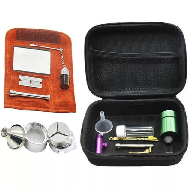 12 PCS Big Snuff Kit – Complete Sniffer Set with Tools & Storage ...